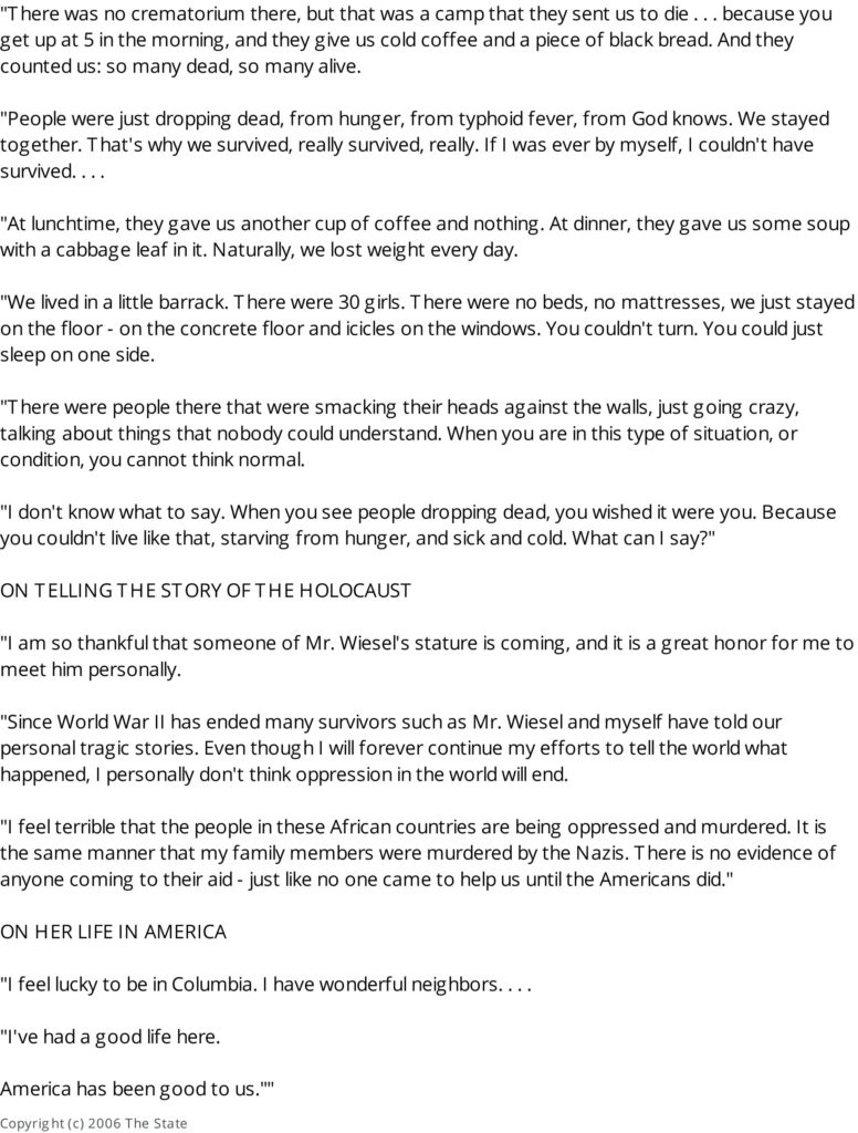 Bluma Goldberg: In Her Own Words - Stories Of Survival